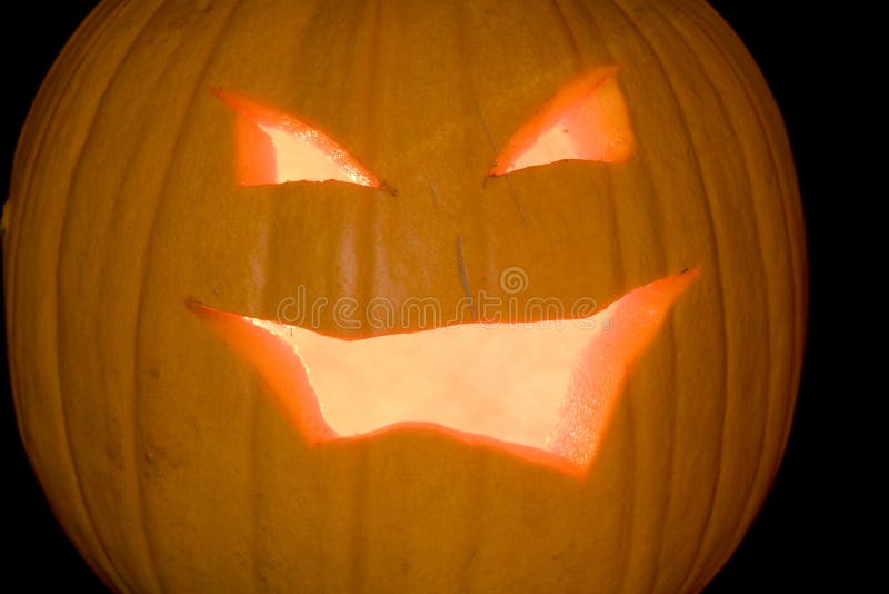 Jack-o-Lantern Close-Up 2 stock photo. Image of face, lowkey - 6999140