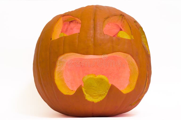 Jack O Lantern Glowing Isolated Stock Photo - Image of smile, scary ...