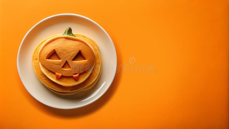 Jack-o-lantern Pancake Halloween Menu Bg Stock Illustration ...