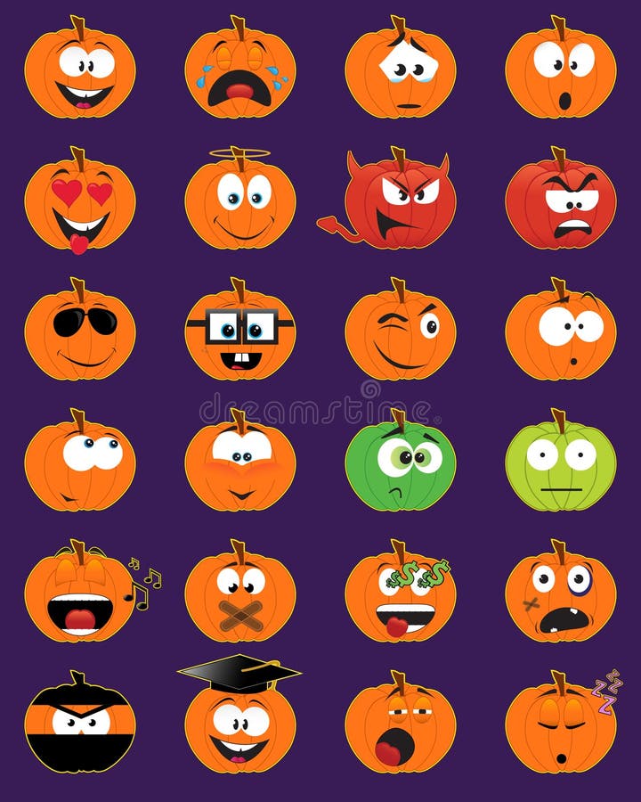 Jack-o-lantern Smiley Faces Stock Vector - Illustration of passion, valentine: 16184354
