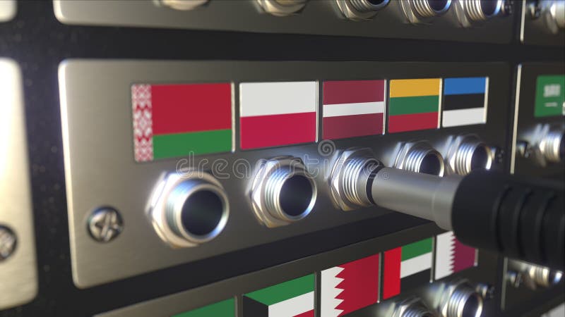 Jack Plug with Flag of Latvia. Conceptual 3d Rendering Stock ...