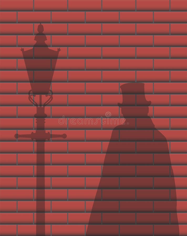Jack the Ripper Brick Wall Shadow Stock Illustration - Illustration of ...