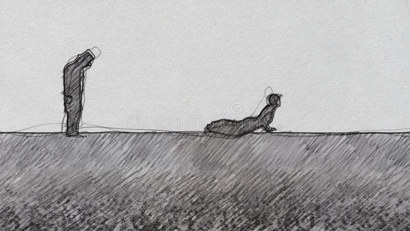 Jack the Ripper Killing a Woman in a Pencil Drawing Style Stock Video ...