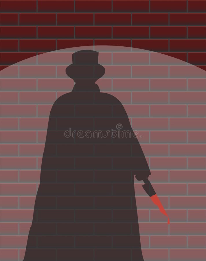 Jack the Ripper Wall Spotlight Shadow Stock Illustration - Illustration ...