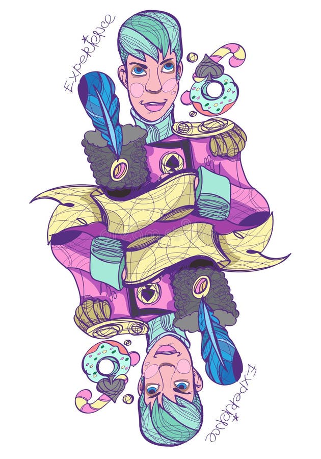 Jack of Spades. Playing Card Suit in Style Pastel Goth Stock ...