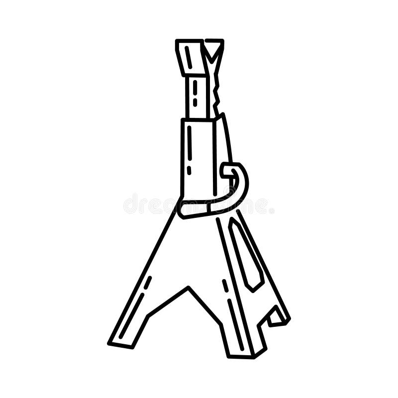 Jack Stands Icon. Doodle Hand Drawn or Outline Icon Style Stock Vector ...