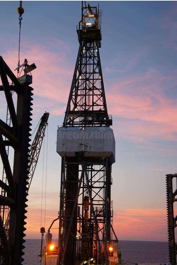 Jack Up Drilling Rig (Oil Rig) At Twilight Time Stock Photo - Image of ...