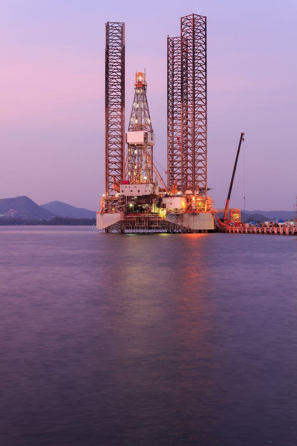 Jack Up Oil Drilling Rig in the Shipyard Stock Image - Image of ...