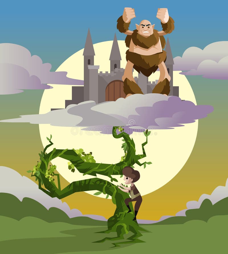 Jack Y El Cuento De Hadas De Beanstalk Y El Castillo En El Cielo Stock ...