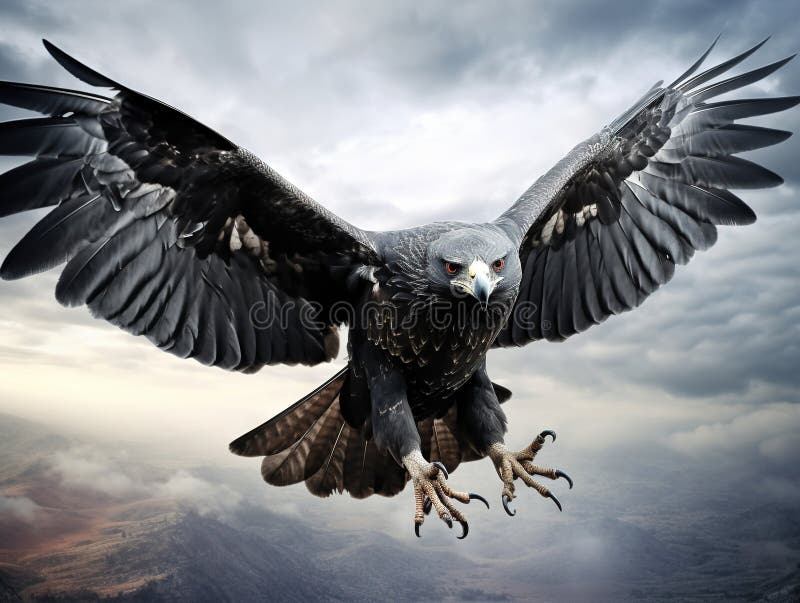 Jackal Buzzard Bird in Flight Made with Generative AI Illustration ...