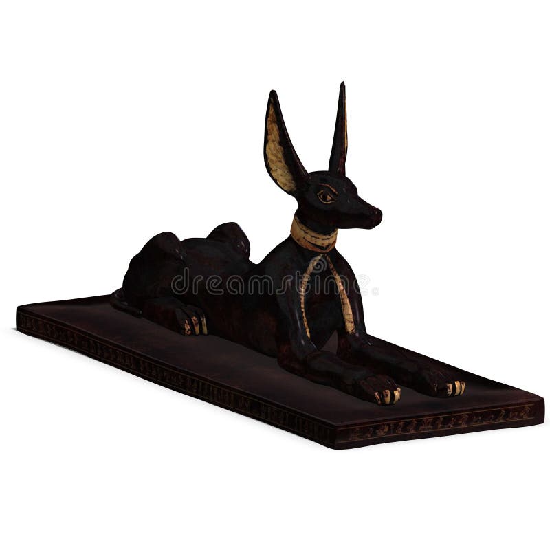 Egyptian Anubis Statue Isolated Stock Illustration - Illustration of ...