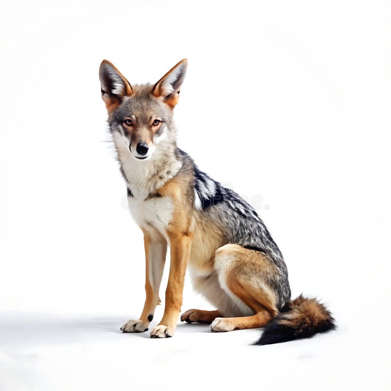 Jackal white background stock illustration. Illustration of looking ...