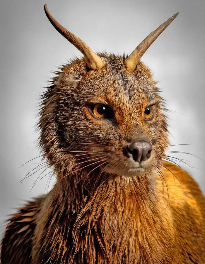 Jackalope portrait stock illustration. Illustration of wild - 347134610