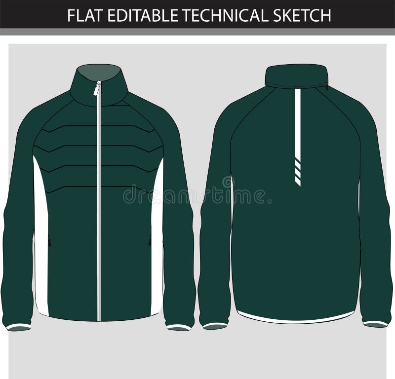 Windbreaker Jacket Flat Drawing Stock Illustrations – 625 Windbreaker ...