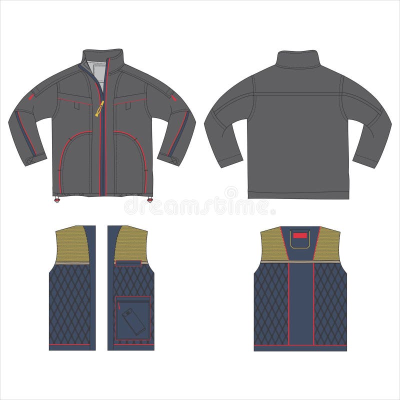 Vector Jackets with Hood Pattern. Fashion Design Stock Vector ...