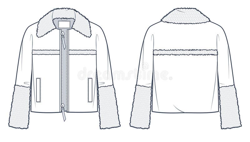 Leather Jacket Template Stock Illustrations 1 008 Leather Jacket