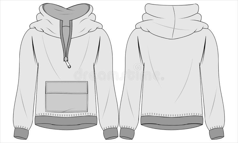 Jacket Flat Sketch Design Tamplate. Vector Illustration Style Stock ...