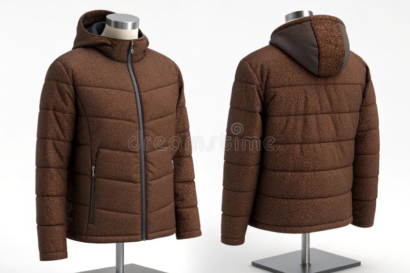 Jacket Front and Back View Blank Mockup Stock Illustration ...