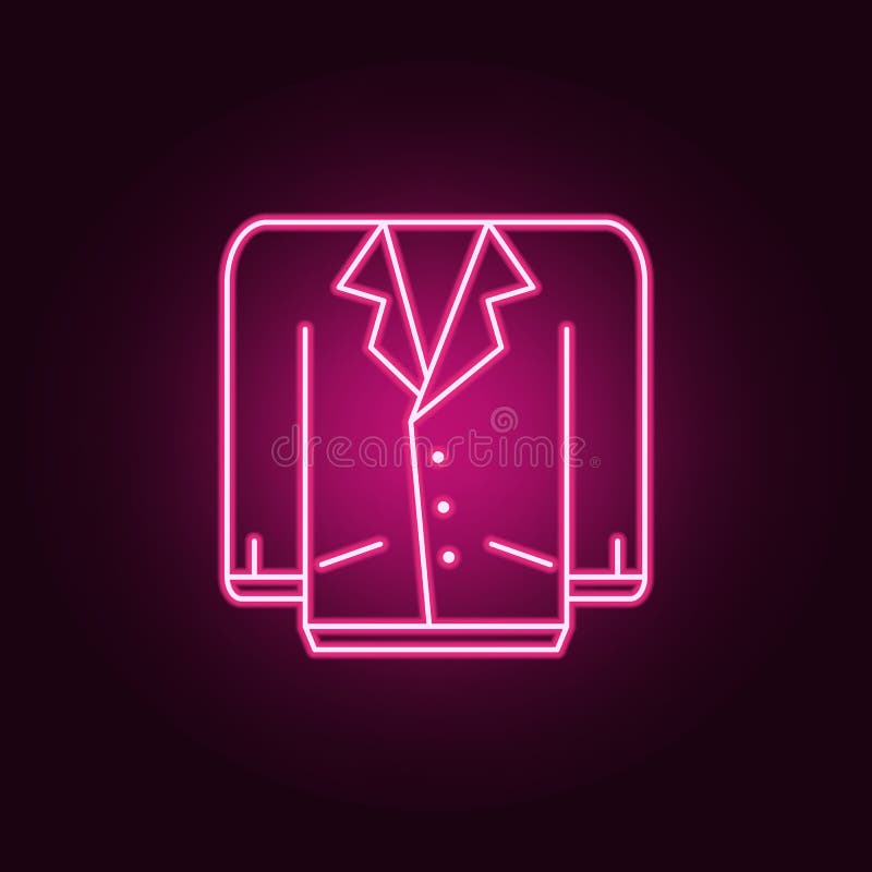 Jacket Icon. Elements of Clothes in Neon Style Icons Stock Illustration ...