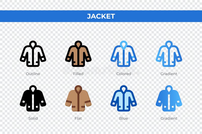 Jacket Icons in Different Style. Jacket Icons Set. Holiday Symbol ...