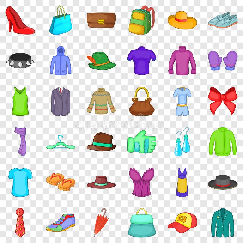 Jacket Icons Set, Cartoon Style Stock Vector - Illustration of object ... Jacket Icons Set, Cartoon Style Stock Vector - Illustration of object ...