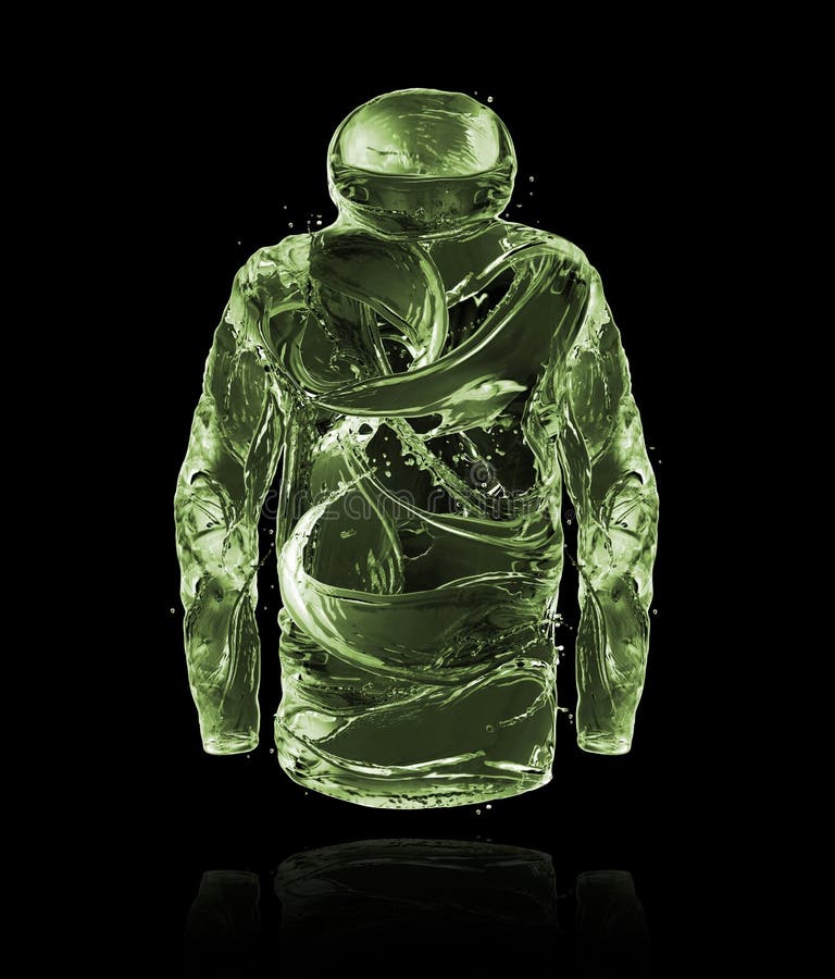 Jacket is Made of Water Splashes, Conceptual on Black Background Stock ...