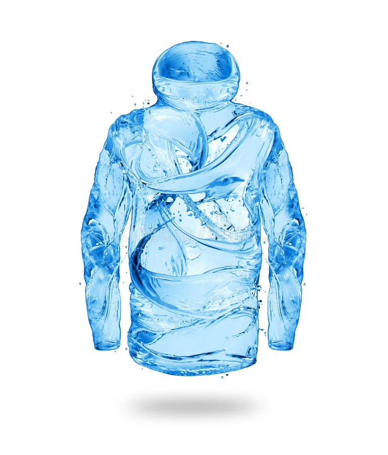 Jacket is Made of Water Splashes, Conceptual Image on White Background ...