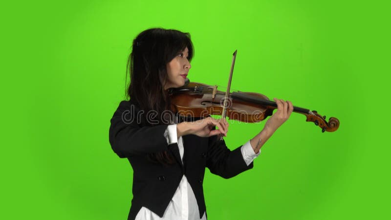Musician Standing and Playing the Violin. Green Screen Stock Footage ...