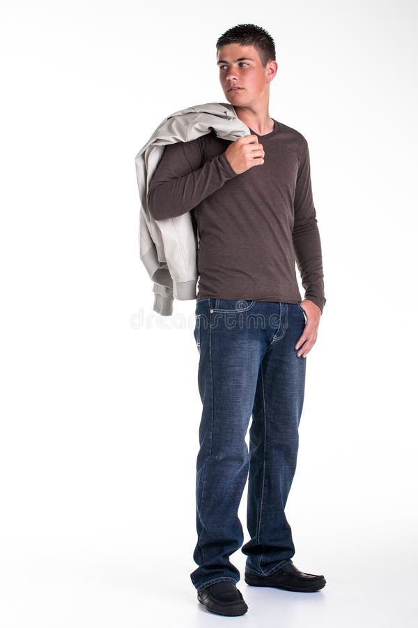 Jacket over the shoulder stock photo. Image of hair, face - 28139020