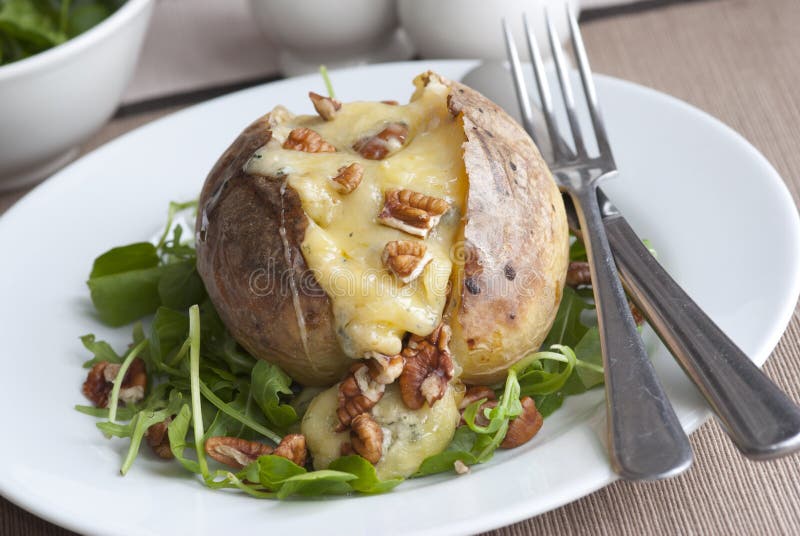 Jacket Potato with Chilli Con Carne Filling Stock Image - Image of food ...