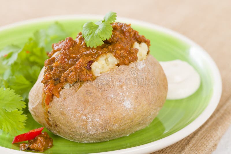 Jacket Potato stock image. Image of lunch, fork, cooked - 36184595