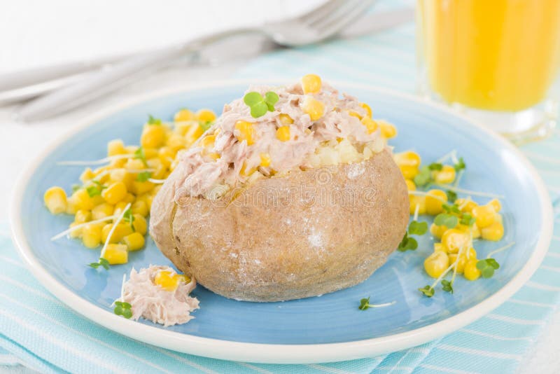 Jacket Potato stock image. Image of cooked, salad, fish - 36184725