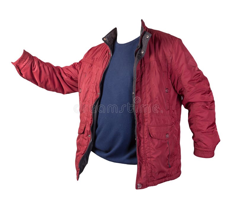 Jacket and Sweater Isolated on White Background Stock Image - Image of ...