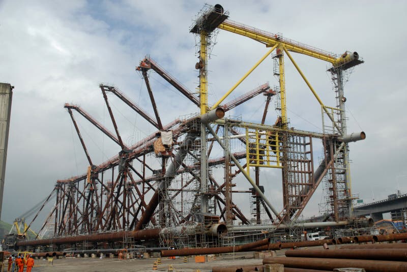 Oil and Gas Platform Jacket Building. Editorial Photography - Image of ...
