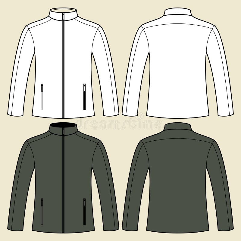 Jacket Template - Front and Back Stock Vector - Illustration of ...