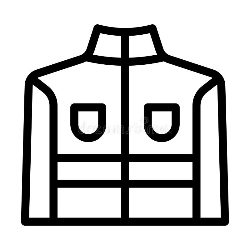 Jacket Vector Thick Line Icon for Personal and Commercial Use Stock ...