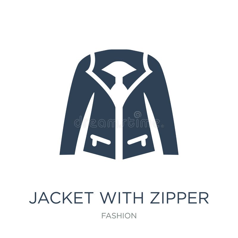 Jacket with Zipper Icon in Trendy Design Style. Jacket with Zipper Icon ...