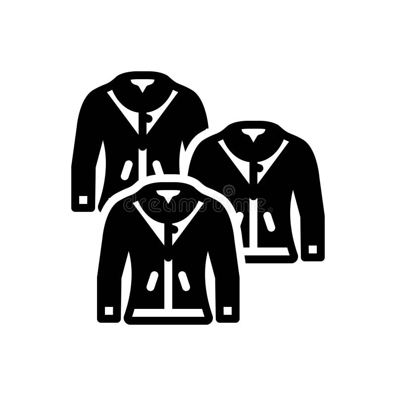 Black Solid Icon for Jackets, Button and Collar Stock Vector ...
