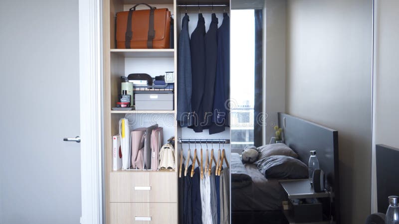 Jackets wardrobe stock image. Image of color, cloth - 226114907