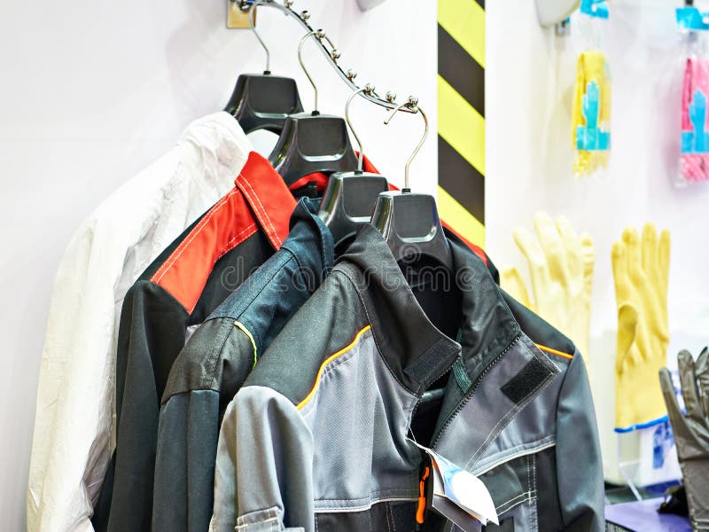 Jackets workwear in store stock photo. Image of industrial - 237832250