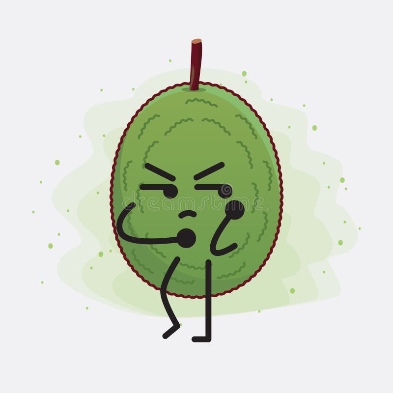 Jackfruit Cute Character Illustration with Simple Face, Hands and Legs ...