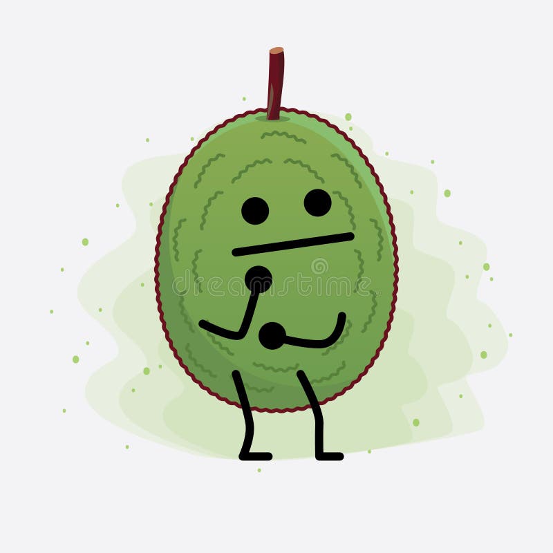 Jackfruit Cute Character Illustration with Simple Face, Hands and Legs ...