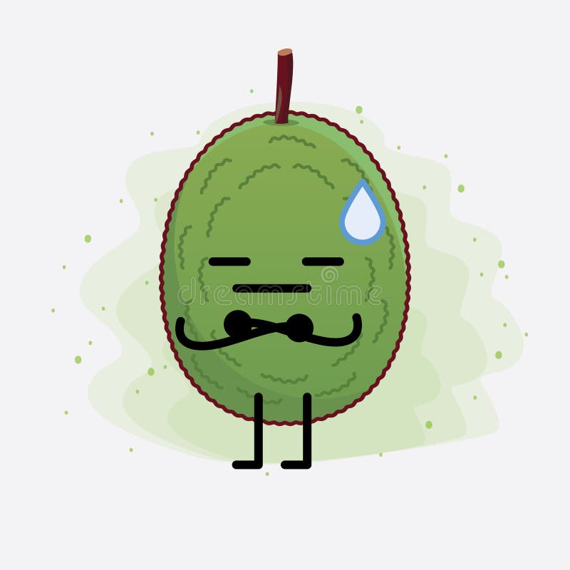 Jackfruit Cute Character Illustration with Simple Face, Hands and Legs ...