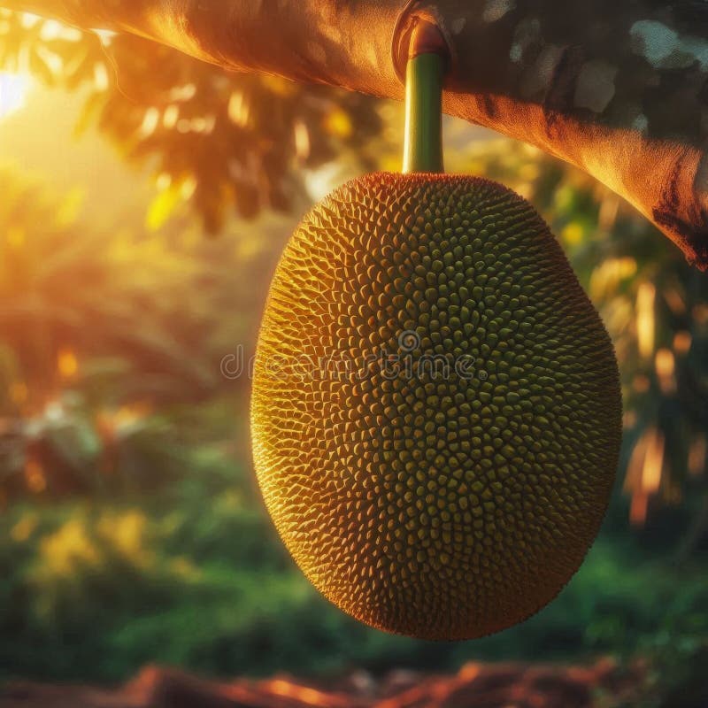 Closeup of Jackfruit Tree on the Field Stock Illustration ...
