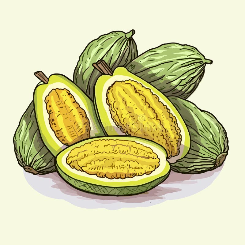 Jackfruit Hand-drawn Illustration. Jackfruit. Vector Doodle Style ...
