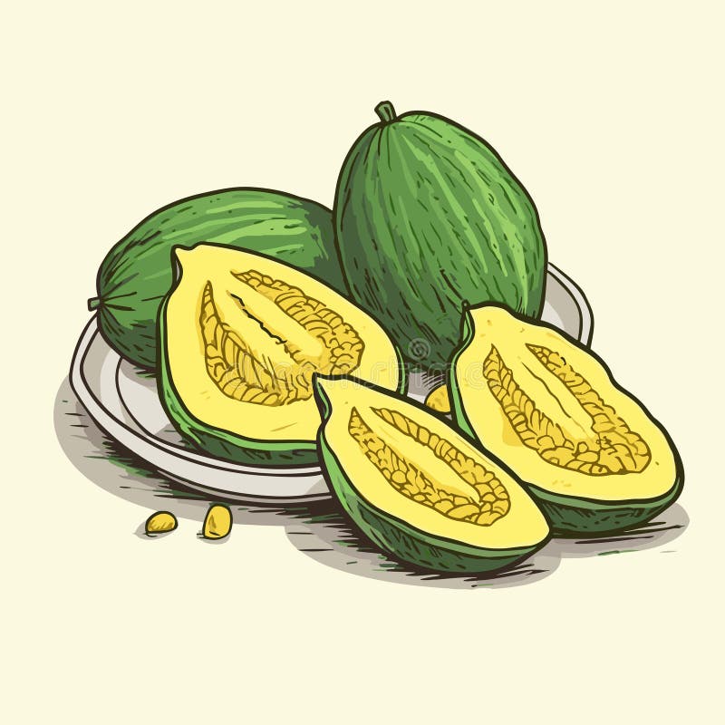 Jackfruit Hand-drawn Illustration. Jackfruit. Vector Doodle Style ...