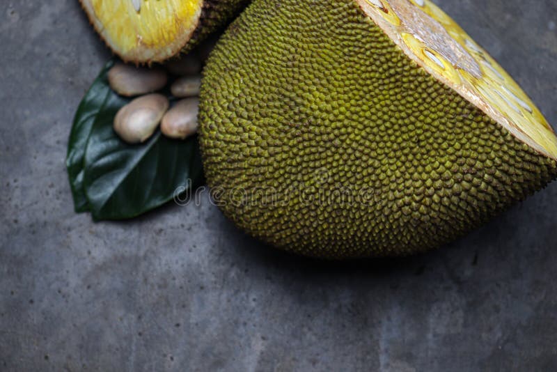 Jackfruit with Seed and Leaf for Eat Stock Photo - Image of exotic ...