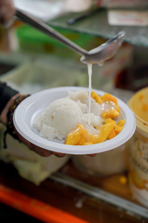 Jackfruit Sticky Rice is Being Given White Milk Stock Image - Image of ...