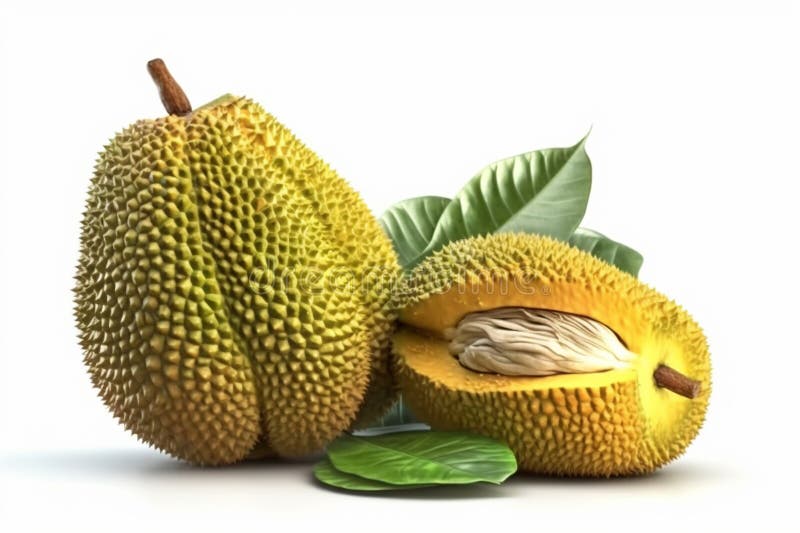 Jackfruit on a White Background. Exotic Fruit. Tropical Fruit. Stock ...