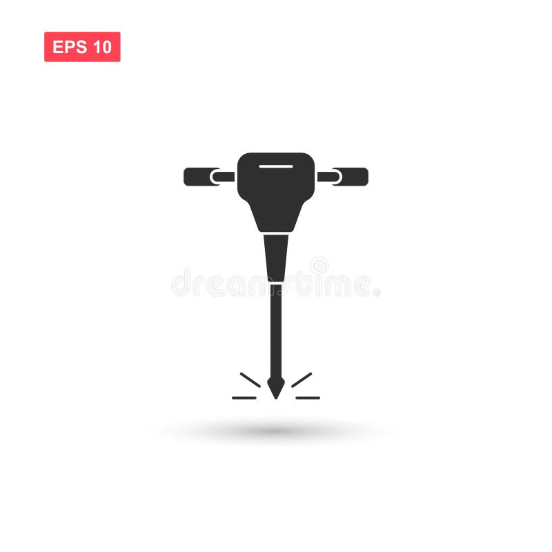 Jackhammer Icon Vector Isolated 5 Stock Vector - Illustration of ...